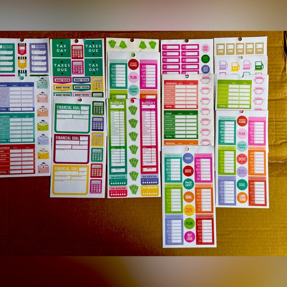 Office | 14 Loose Budget Happy Planner Sticker Sheets | Poshmark